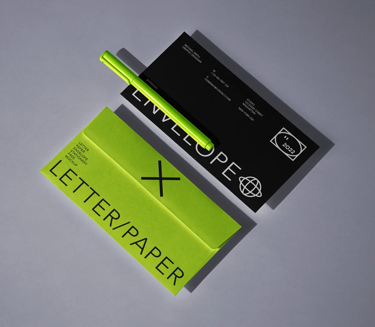 Stationery Letter PSD Envelope Mockup