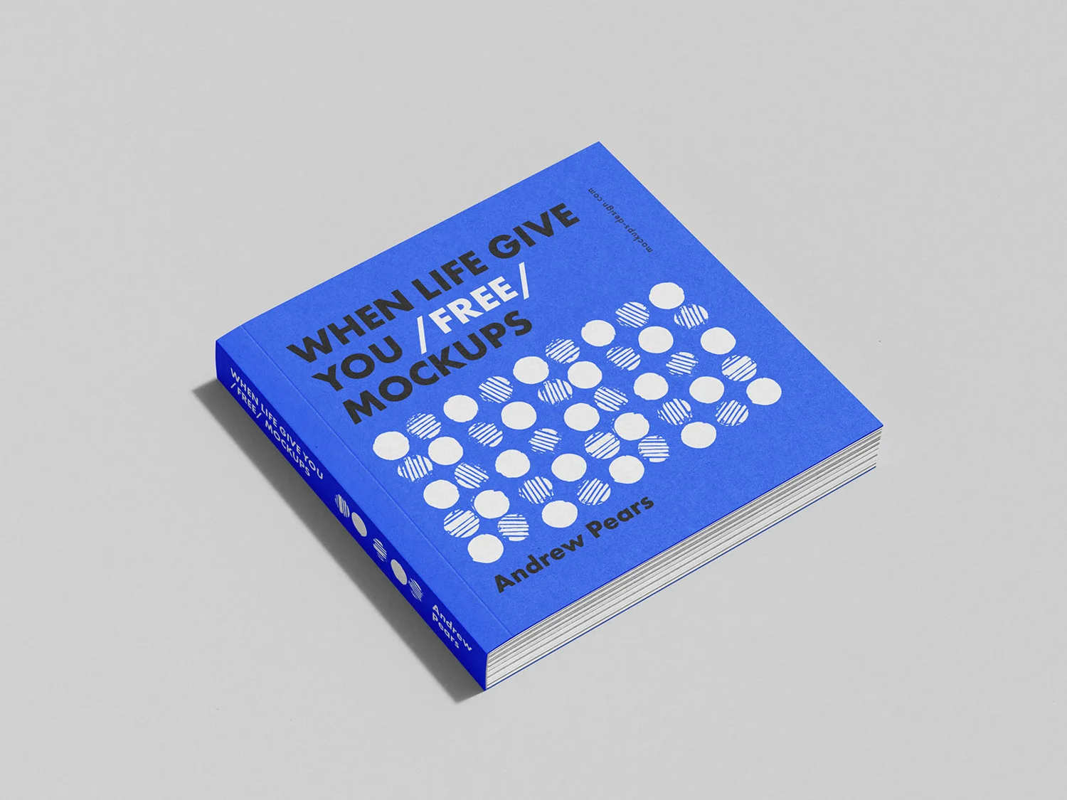 Square Book Mockup With Hard Shadow