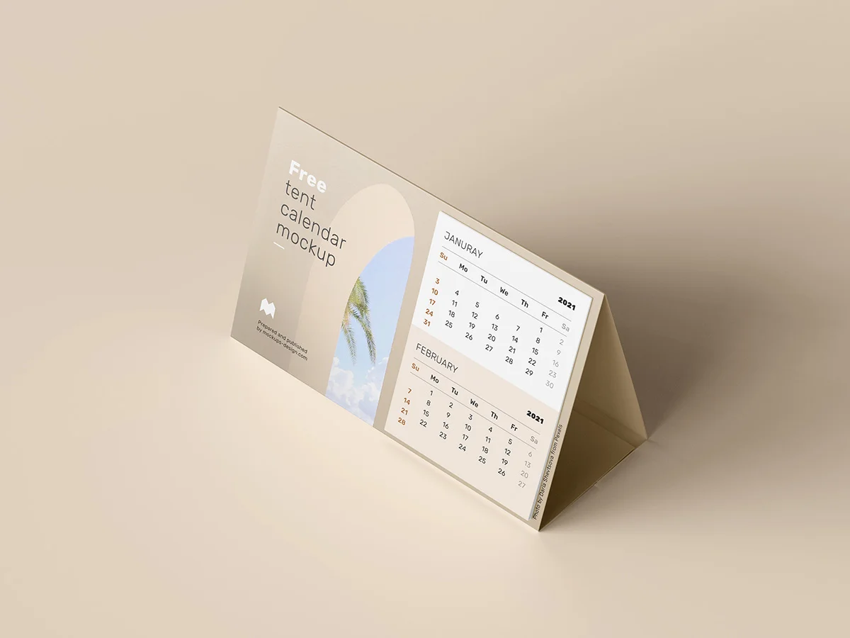 Free Tent Calendar Mockup