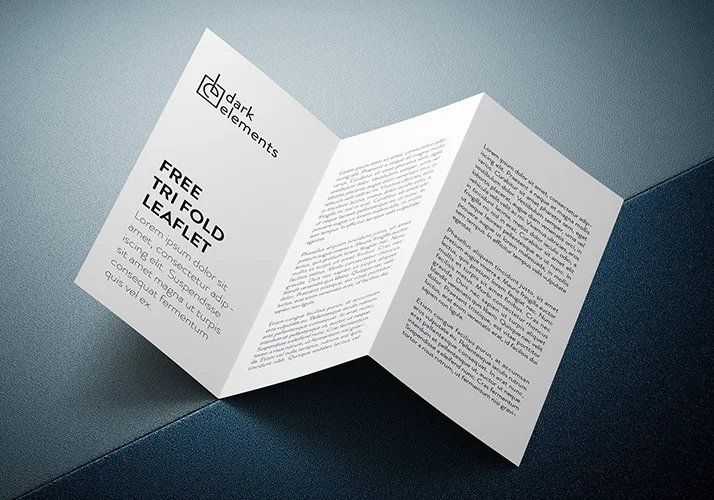 Dark Elements / Trifold Leaflet Mockup