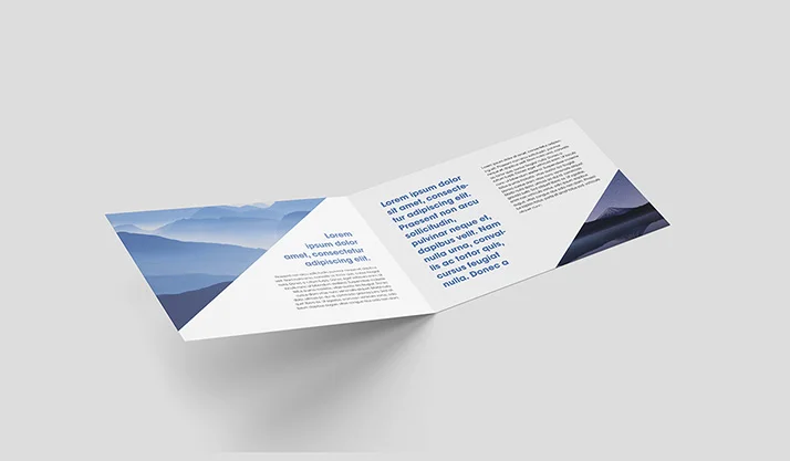 Horizontal Bi-Fold Leaflet Mockup