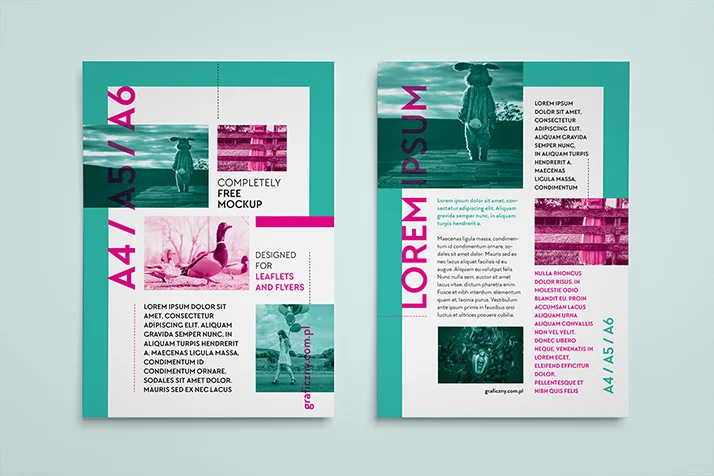 Vertical Leaflet Mockup Set