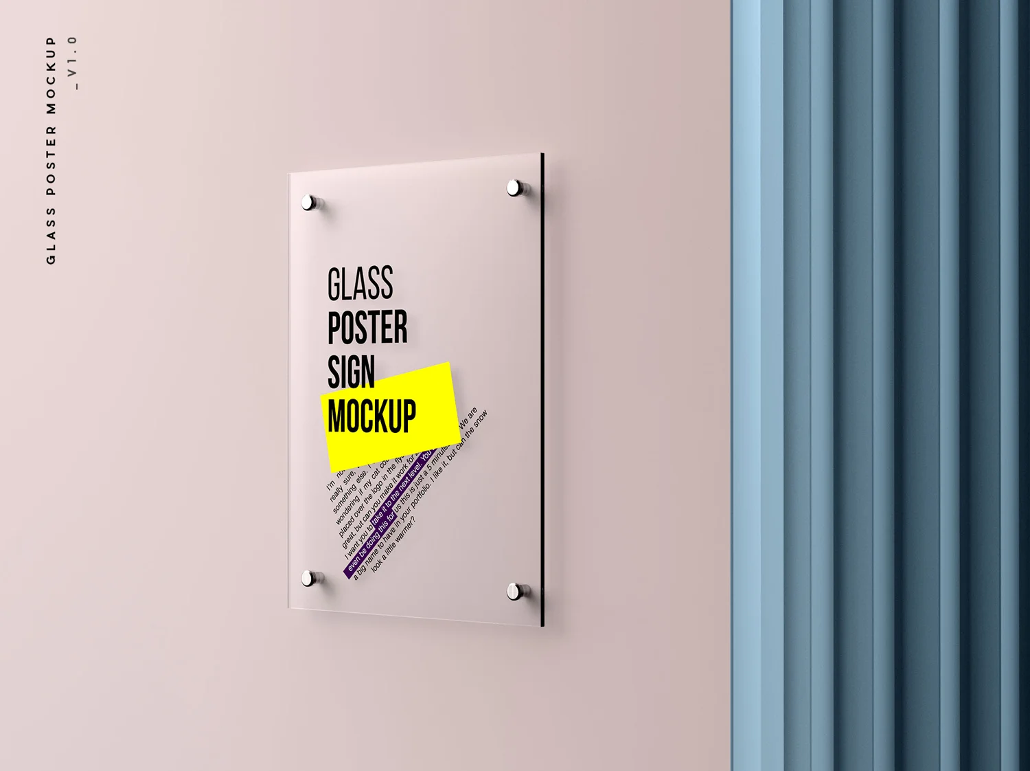 Free Glass Poster Mockup