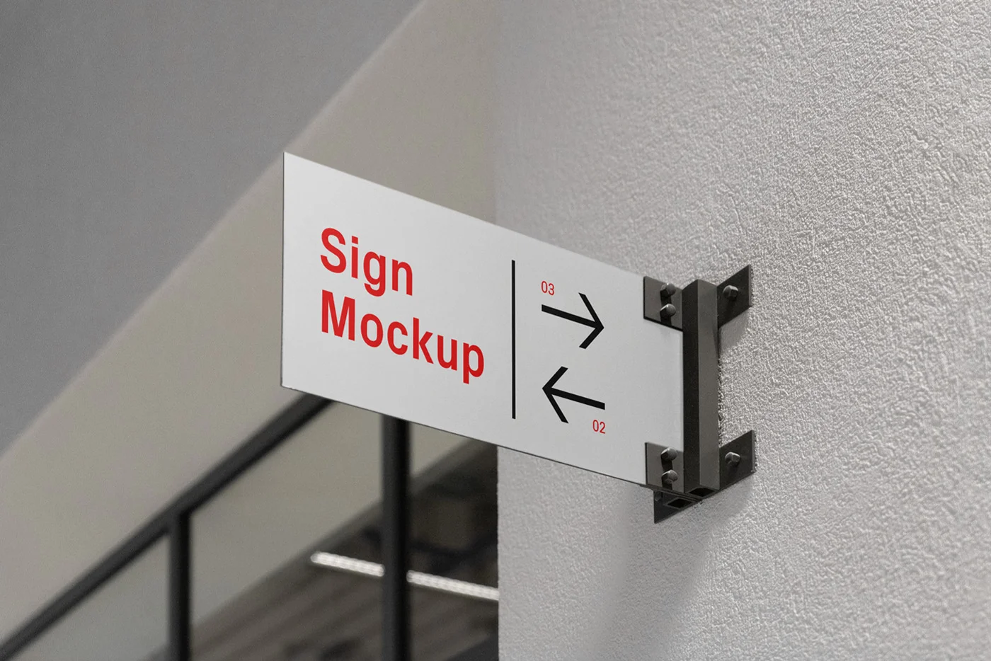 Metal Sign On Wall Mockup