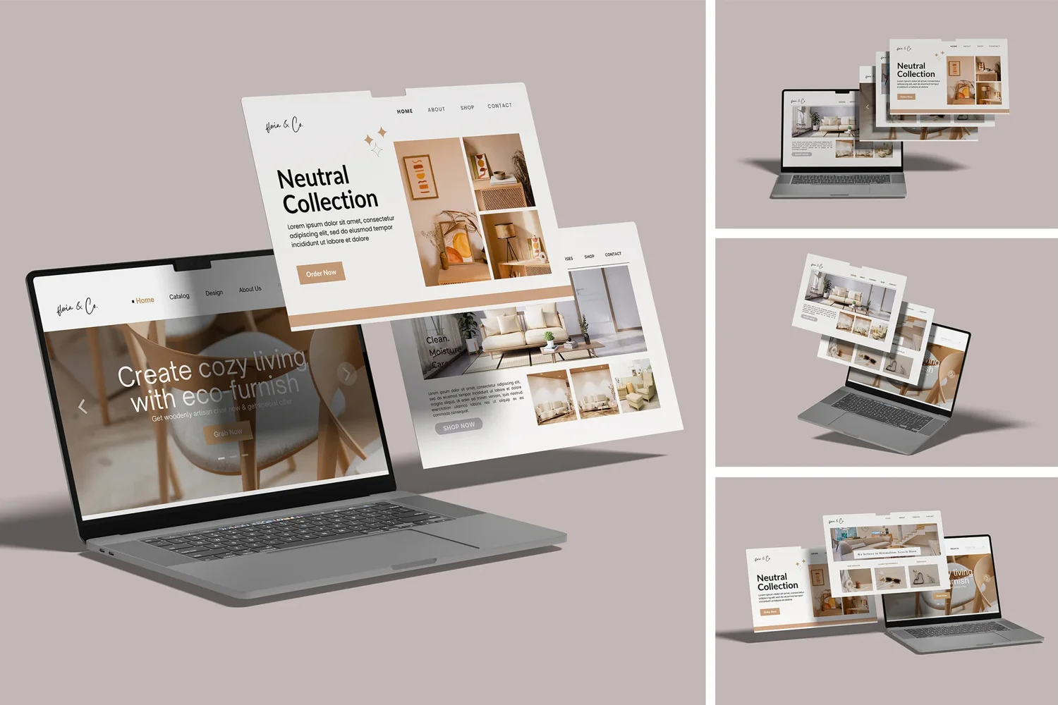 Laptop Screen Website Mockup