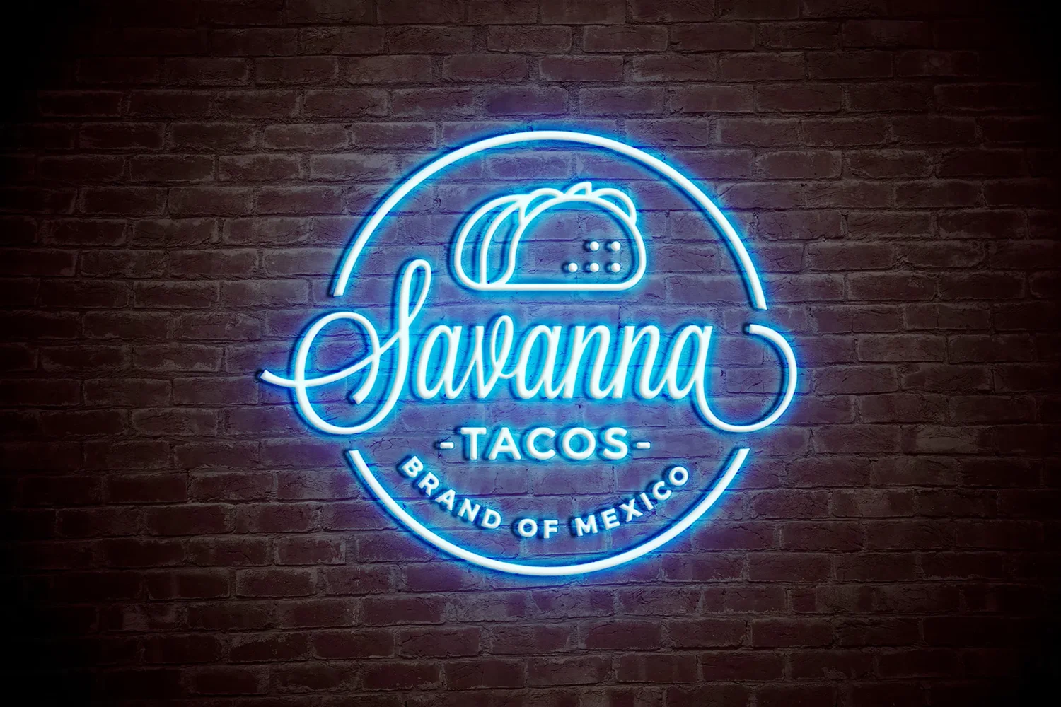 Neon Sign Light Logo Mockup