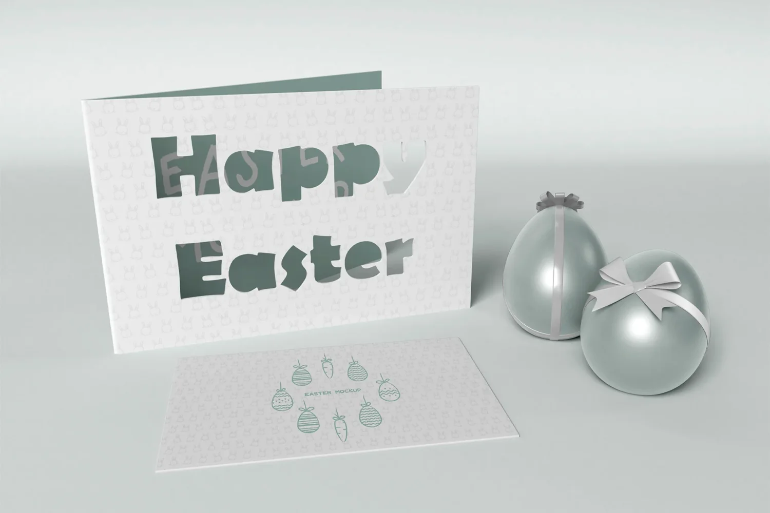 Easter Cards With Eggs Mockup