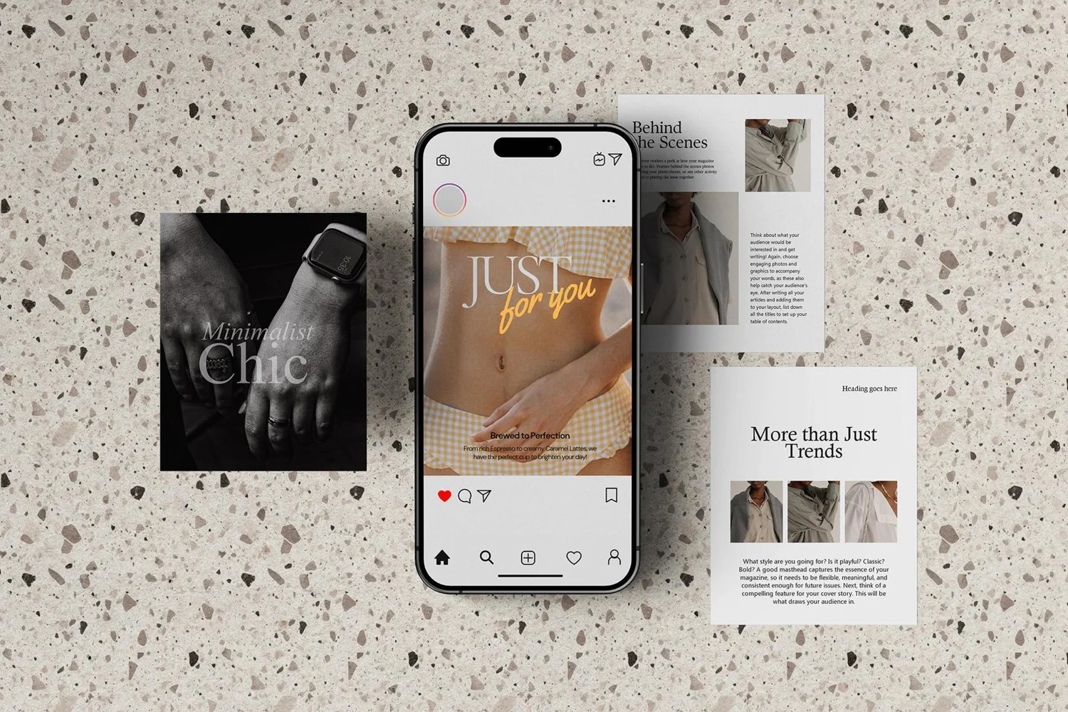 Editorial Post Layout with Phone Mockup