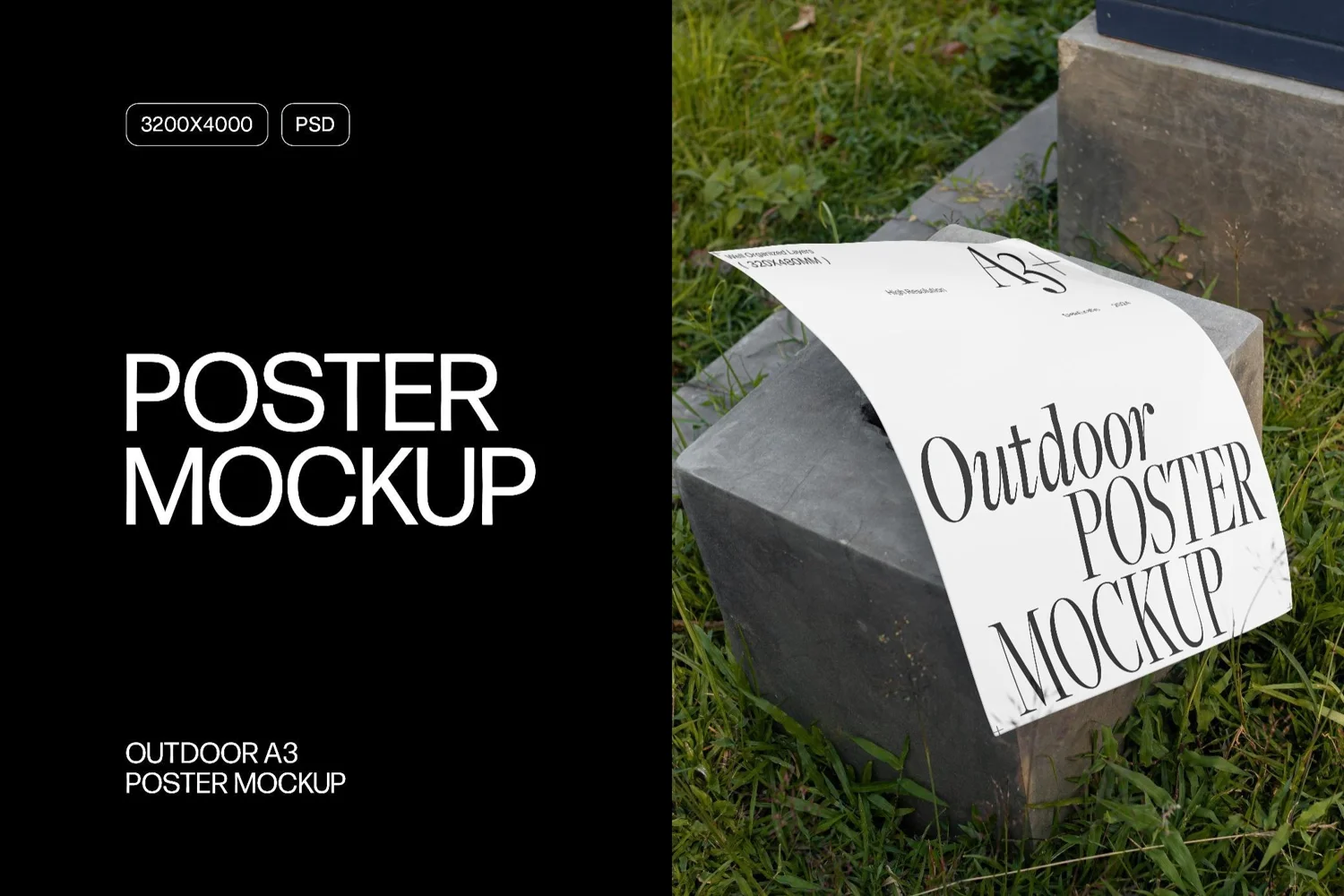 Outdoor A3 Poster Mockup