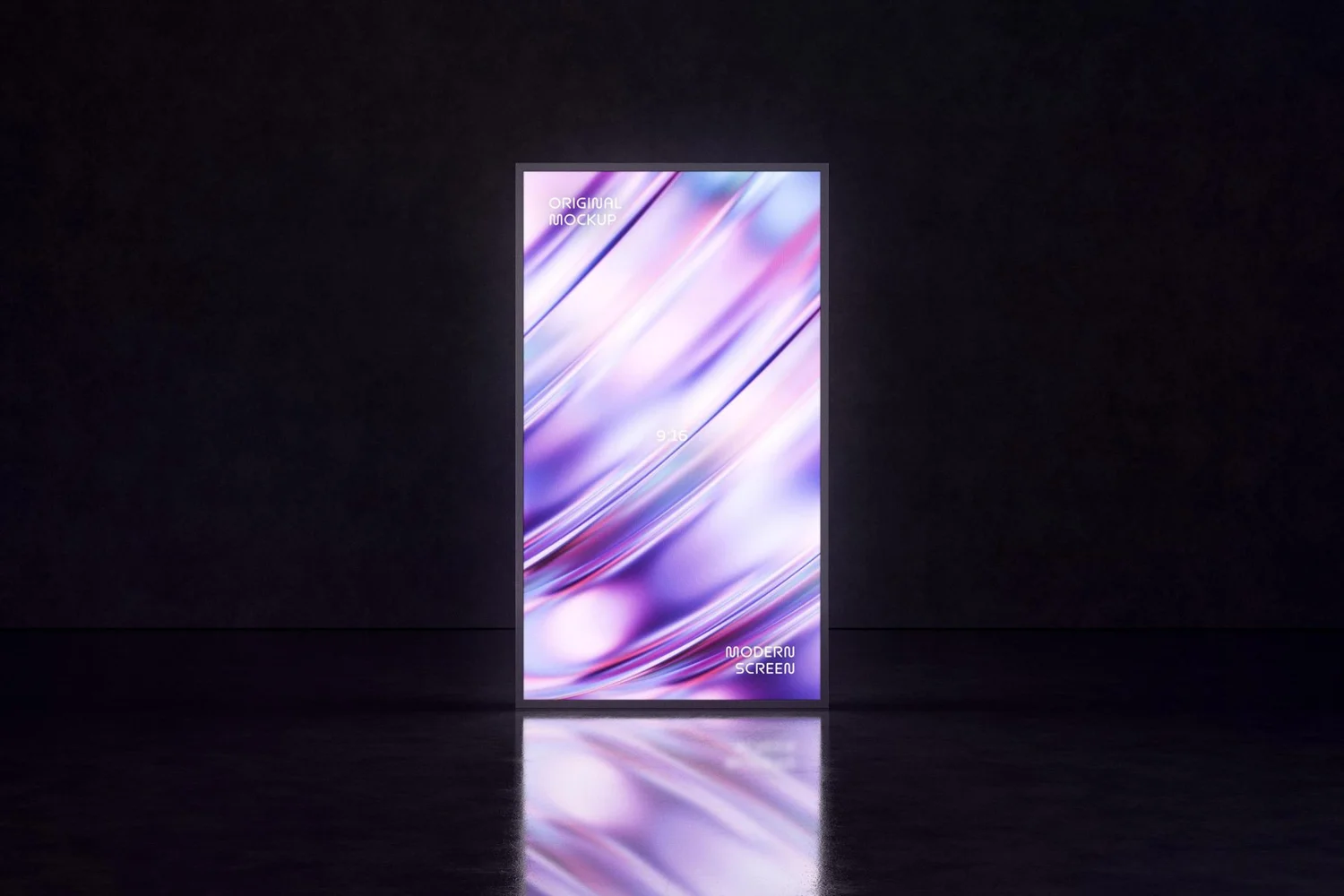 Glowing Vertical 9:16 Screen Mockup