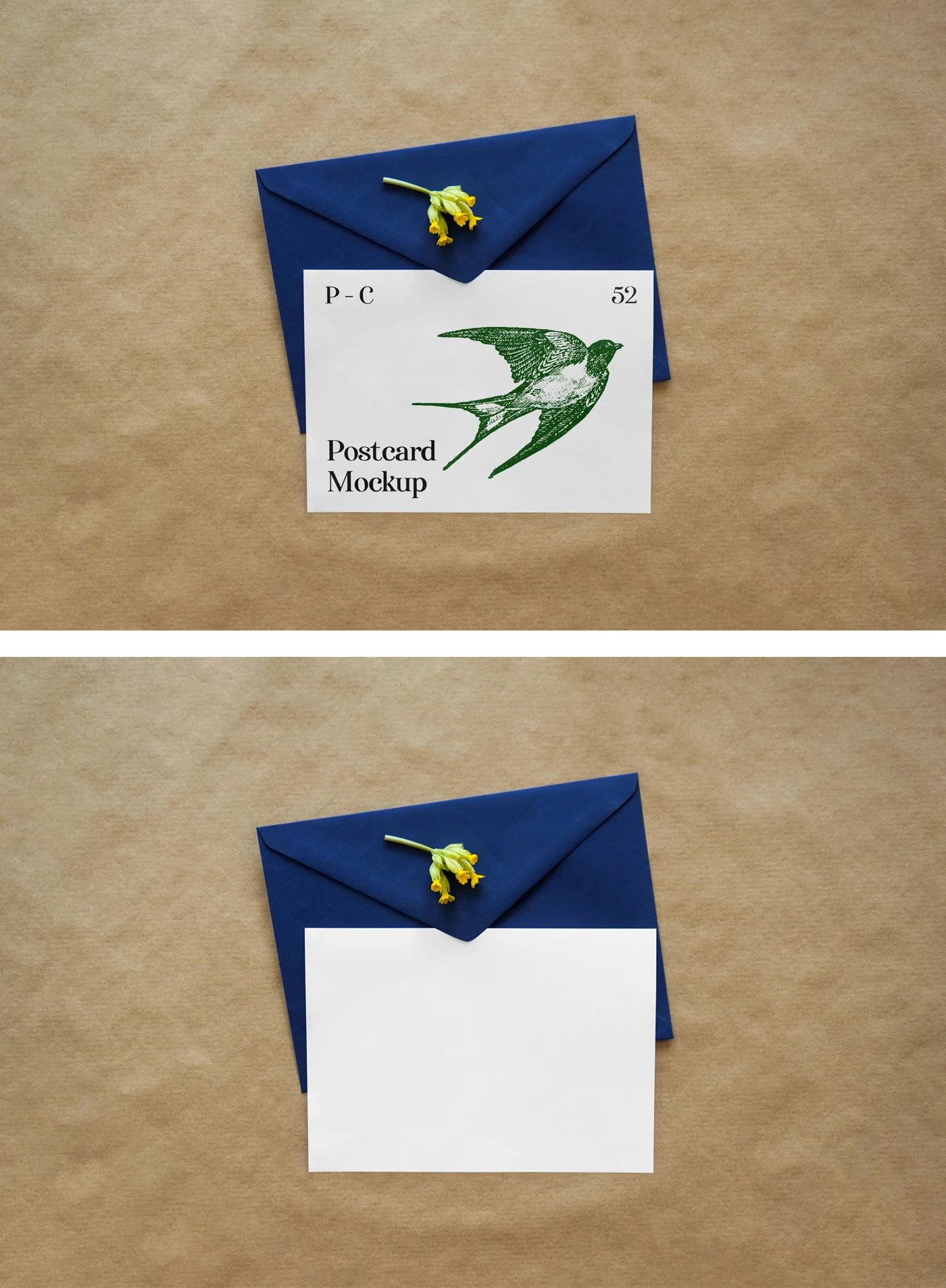 Free Greeting Card With Envelope Mockup