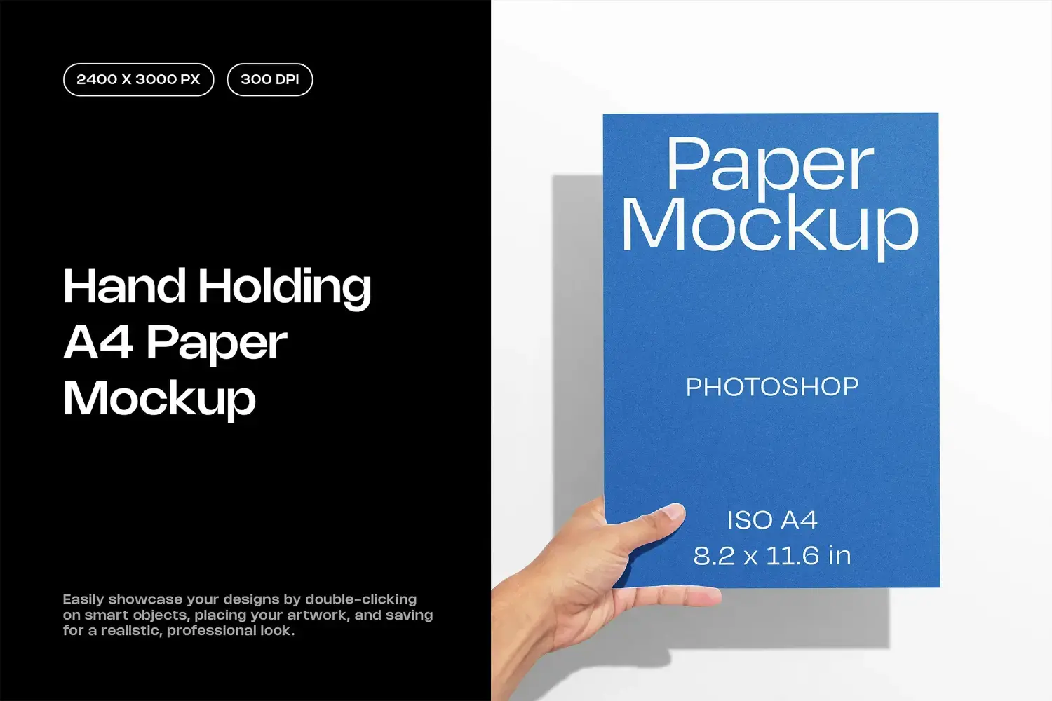 Hand Holding A4 Paper Mockup