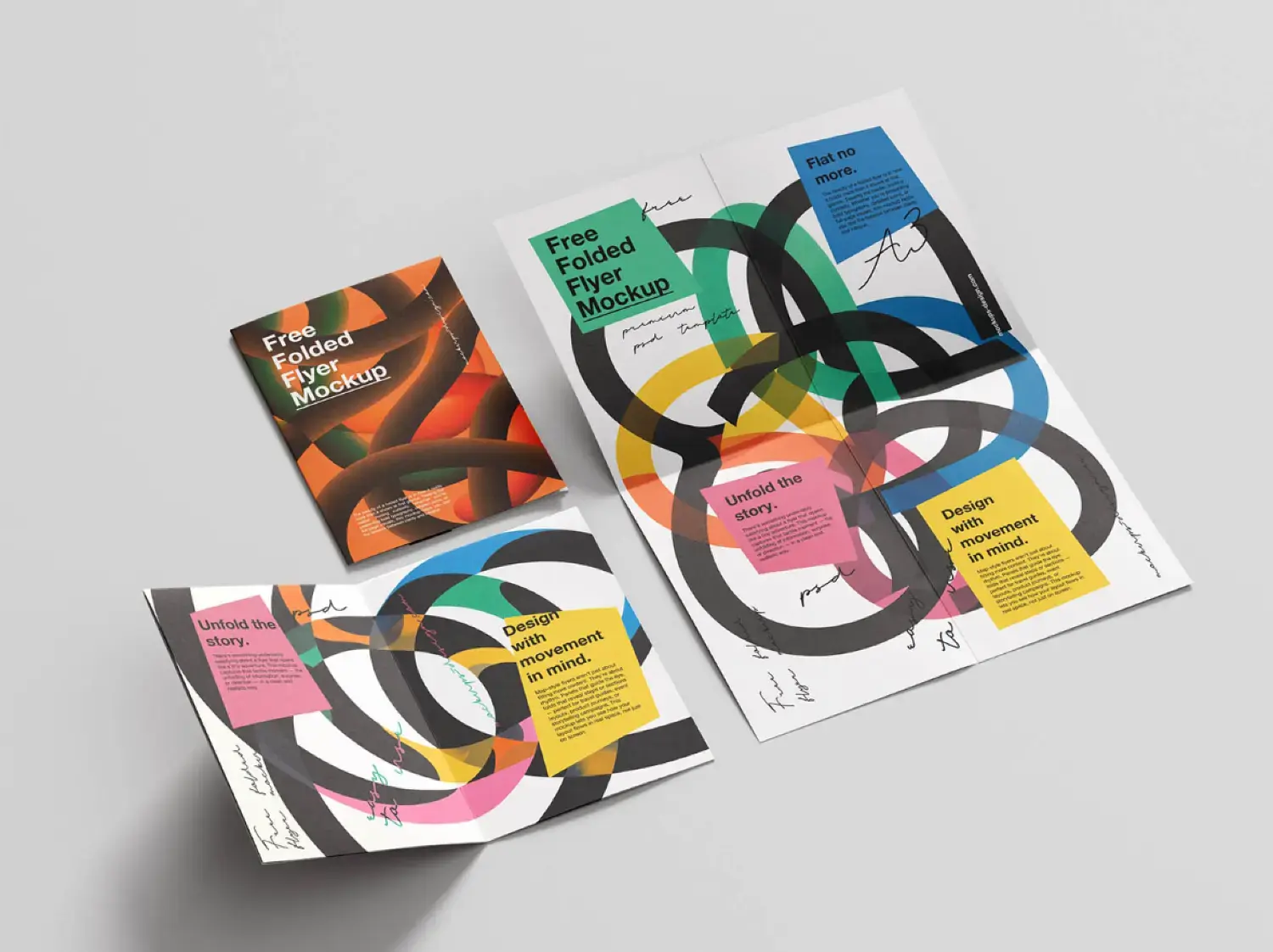 Map Folded Flyer Mockup