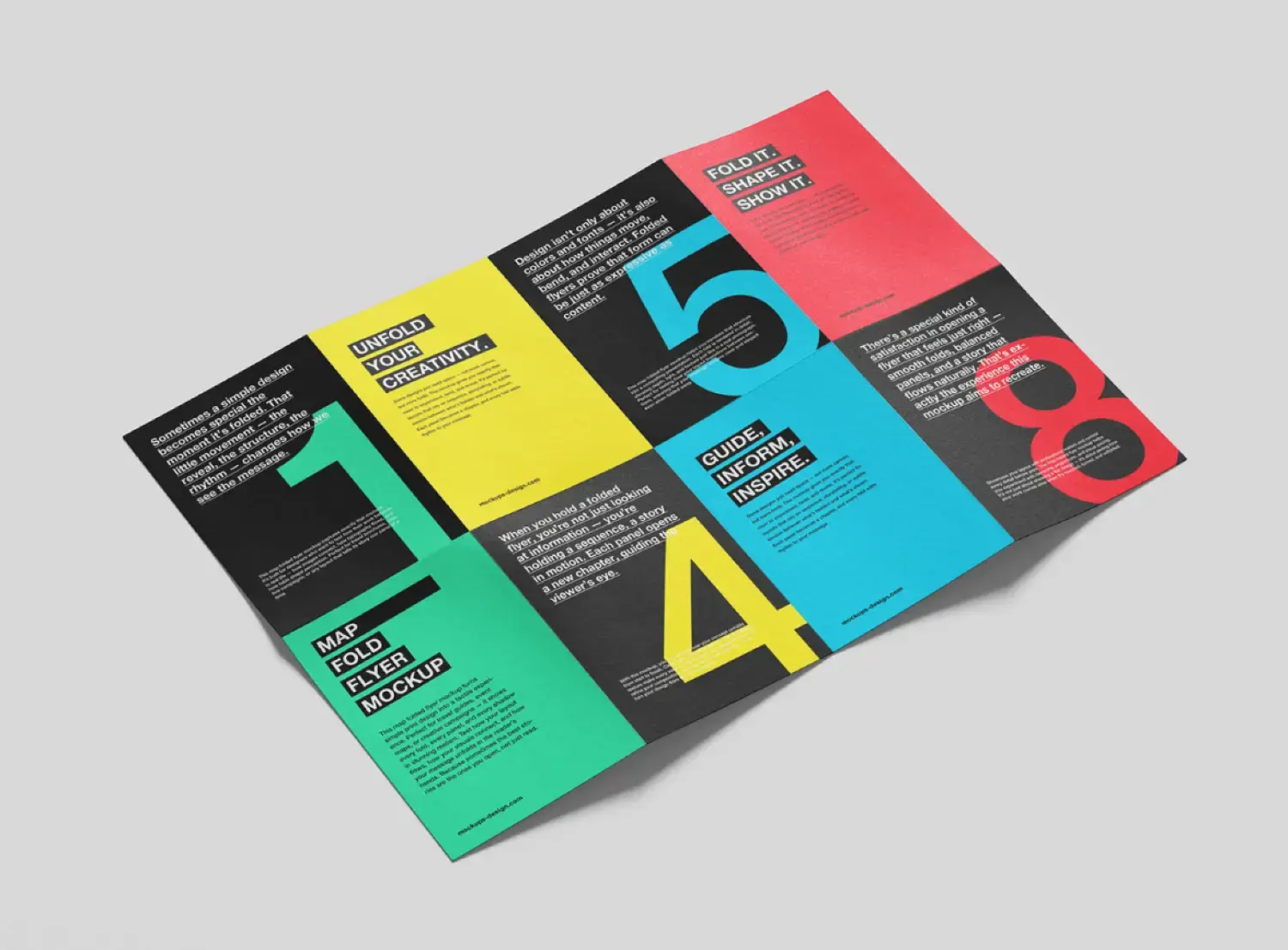Map Folded Flyer Mockup / 16 Pages