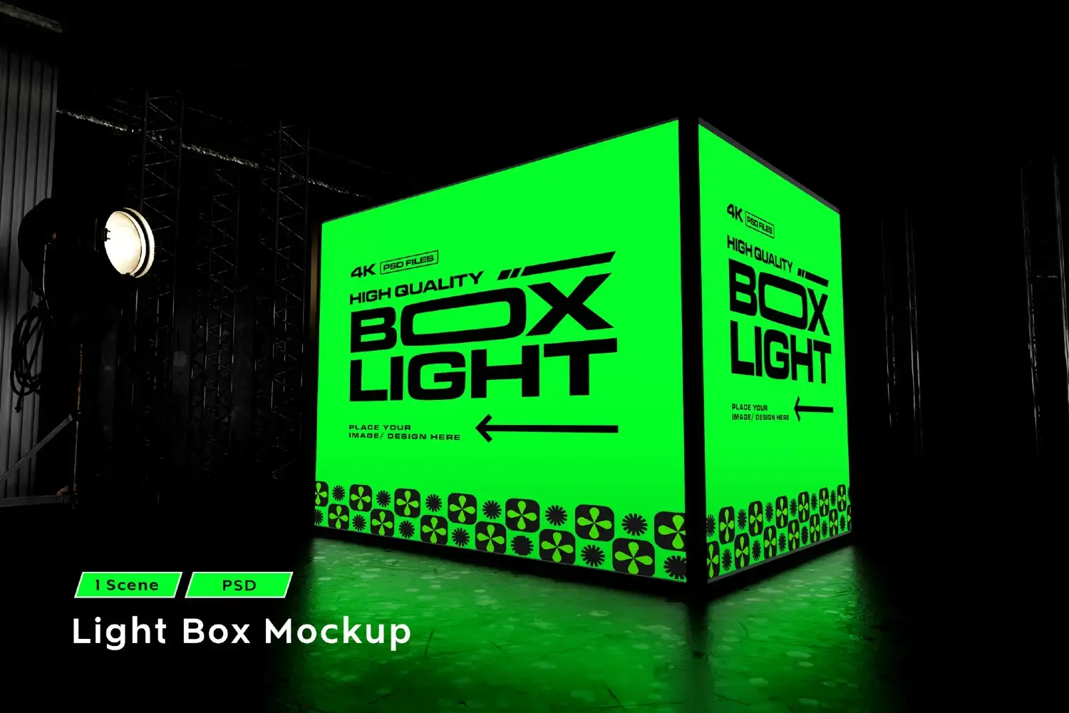 Cube Light Box Mockup